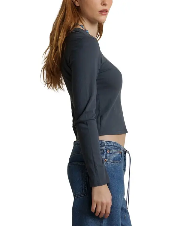 PERFECTWHITETEE Jamie Cotton Long Sleeve Tee - Turbulence