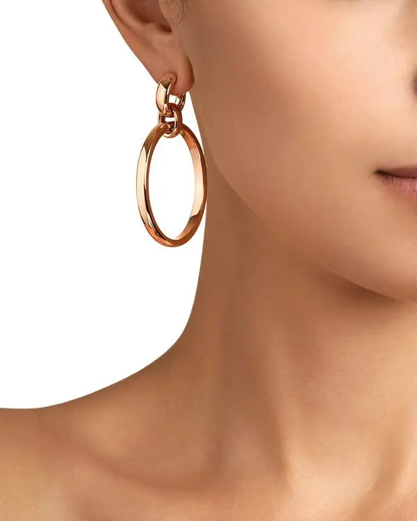 Pomellato 18k Rose Iconica Polished Hoop Earrings