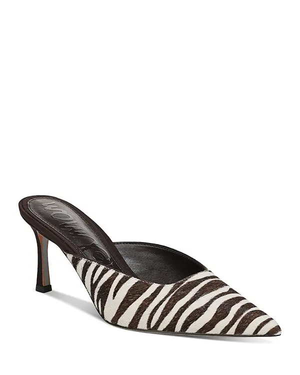 Sam Edelman Margeaux Calf Hair Pointed Toe Mules - Chocolate