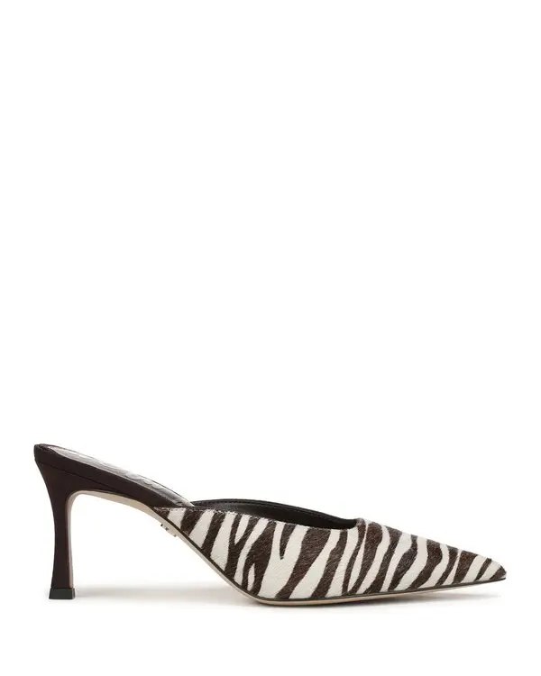 Sam Edelman Margeaux Calf Hair Pointed Toe Mules - Chocolate