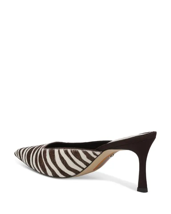 Sam Edelman Margeaux Calf Hair Pointed Toe Mules - Chocolate