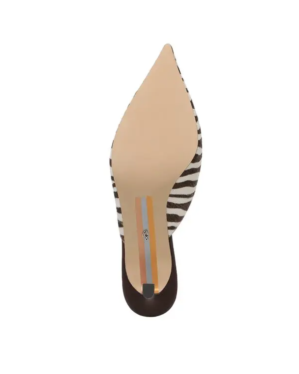 Sam Edelman Margeaux Calf Hair Pointed Toe Mules - Chocolate
