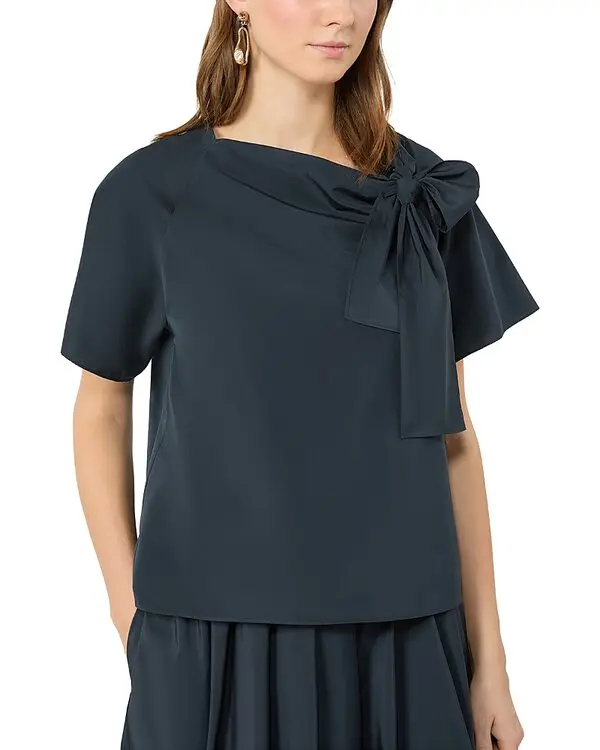 Max Mara Bow Taffeta Top