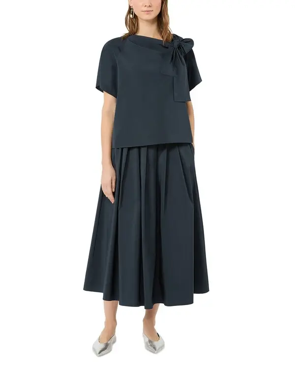 Max Mara Bow Taffeta Top