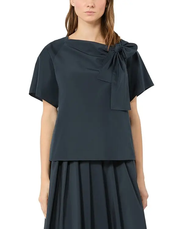 Max Mara Bow Taffeta Top