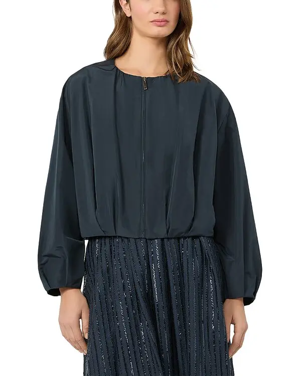 Max Mara Wkdbutterfly Gathered Boxy Jacket - Navy