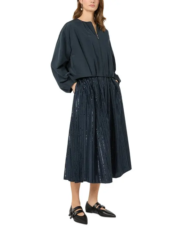 Max Mara Wkdbutterfly Gathered Boxy Jacket - Navy