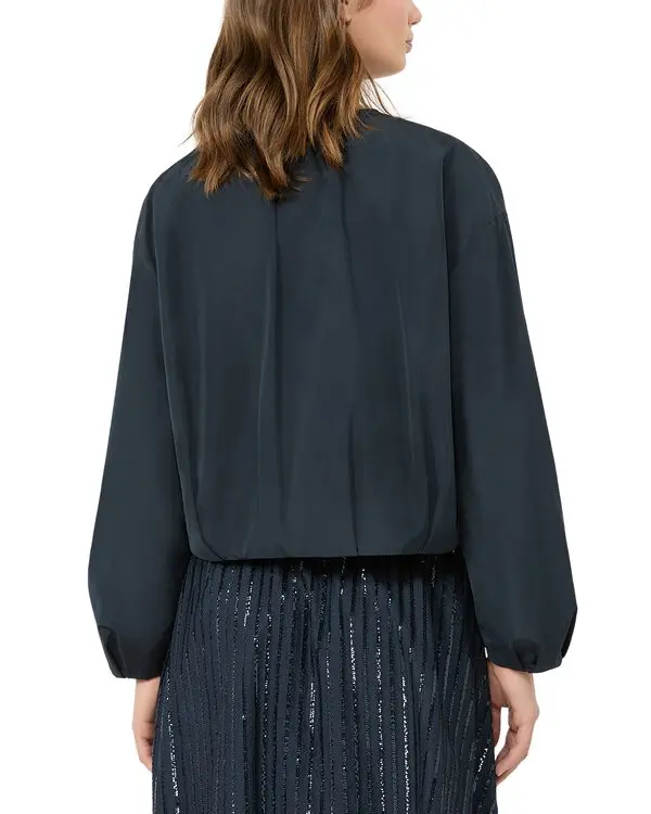 Max Mara Wkdbutterfly Gathered Boxy Jacket - Navy