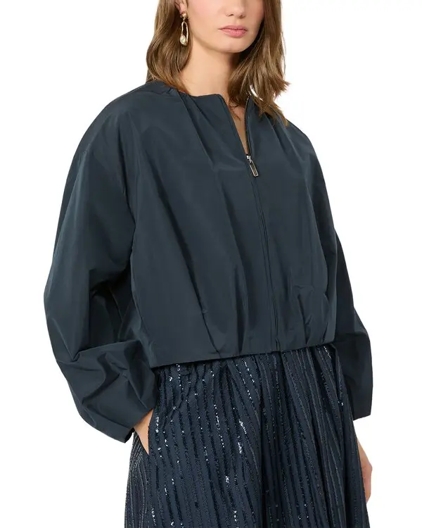 Max Mara Wkdbutterfly Gathered Boxy Jacket - Navy