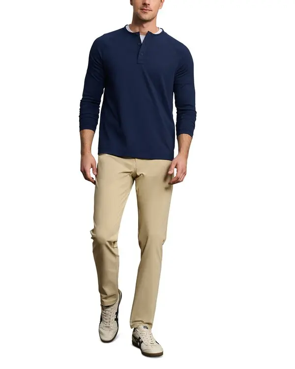 RHONE Waffle Tech Classic Henley Shirt - True Navy