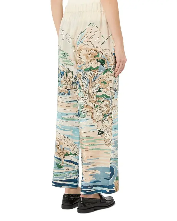Max Mara Silk Printed Ankle Trousers
