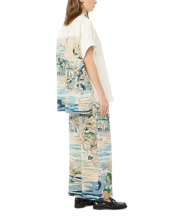 Max Mara Silk Printed Ankle Trousers