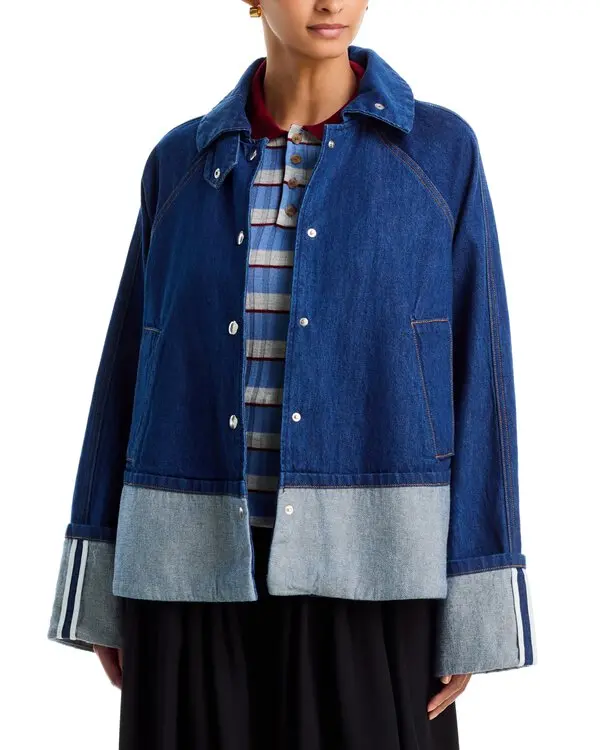Brandon Maxwell The Wells Denim Jacket - Indigo