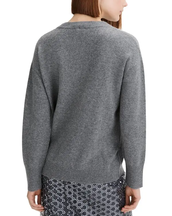 Marella Wool Cashmere Scarf Sweater - Medium Grey