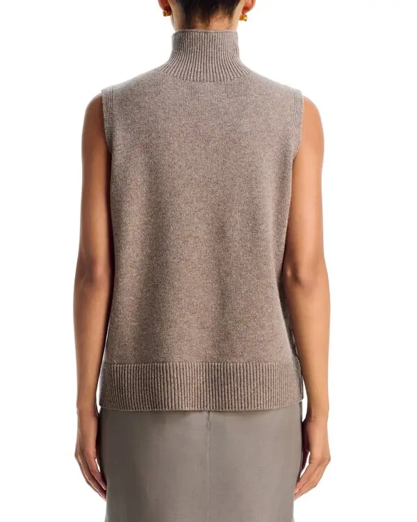 Brandon Maxwell The Bruno Wool & Cashmere Sleeveless Sweater - Truffle