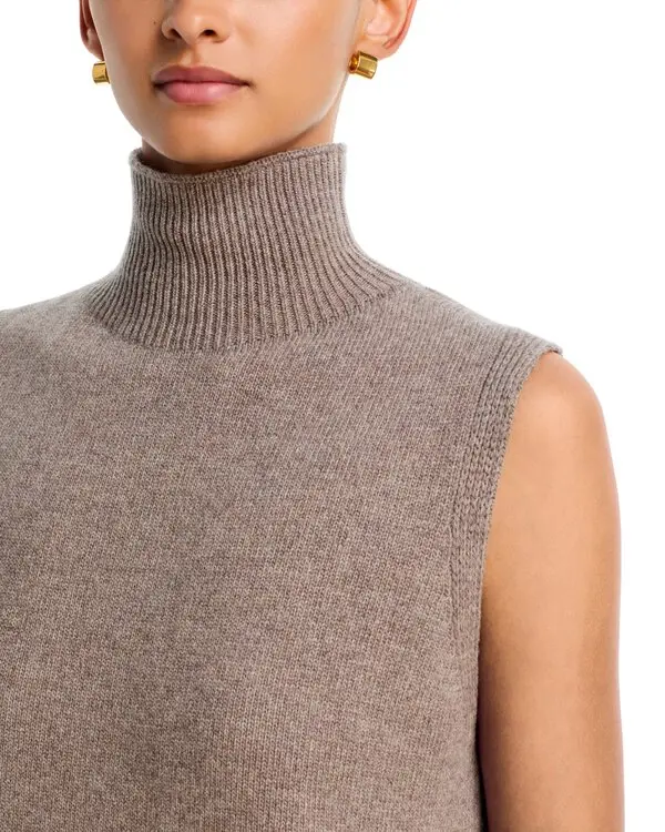 Brandon Maxwell The Bruno Wool & Cashmere Sleeveless Sweater - Truffle