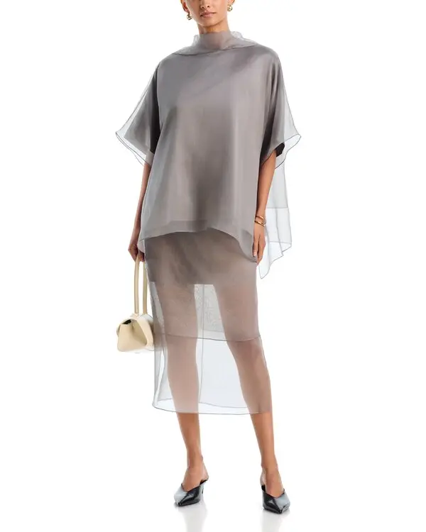 Brandon Maxwell The Cali Silk Organza Blouse