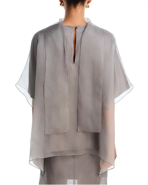 Brandon Maxwell The Cali Silk Organza Blouse