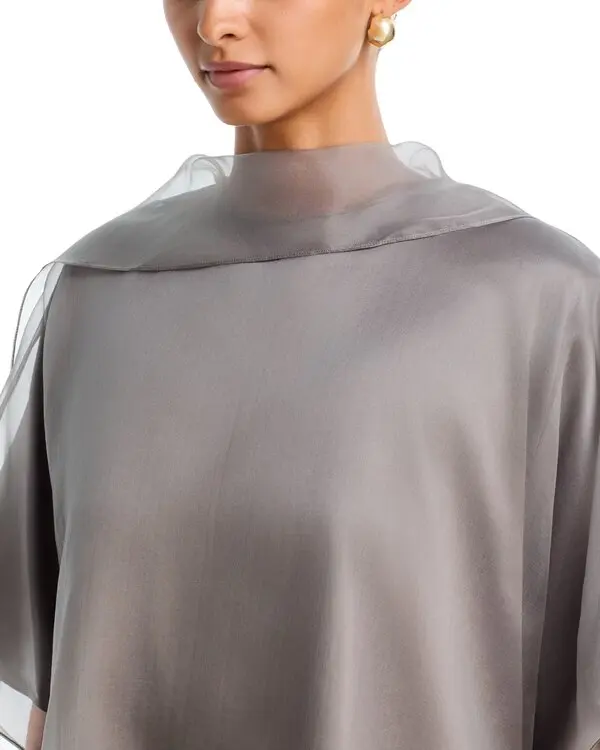 Brandon Maxwell The Cali Silk Organza Blouse