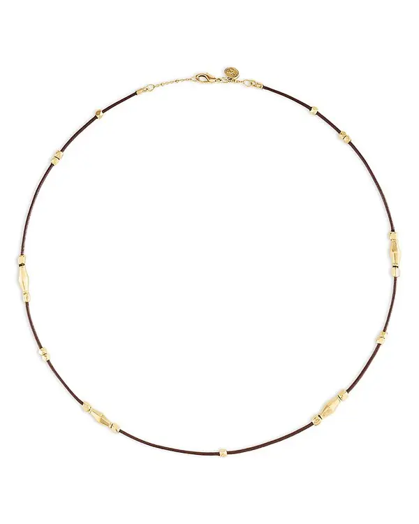ANABEL ARAM Milos Beaded Necklace, 16-17 - Gold/leather