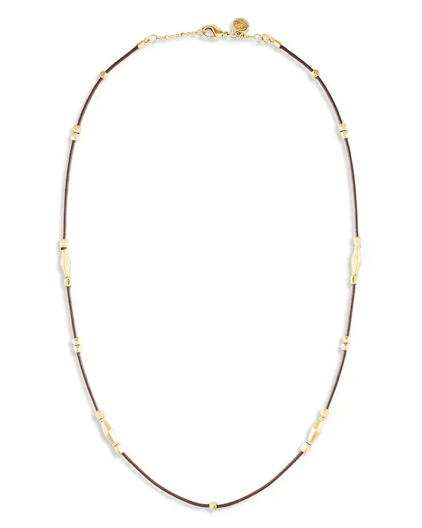 ANABEL ARAM Milos Beaded Necklace, 16-17 - Gold/leather
