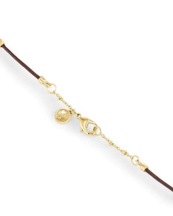 ANABEL ARAM Milos Beaded Necklace, 16-17 - Gold/leather