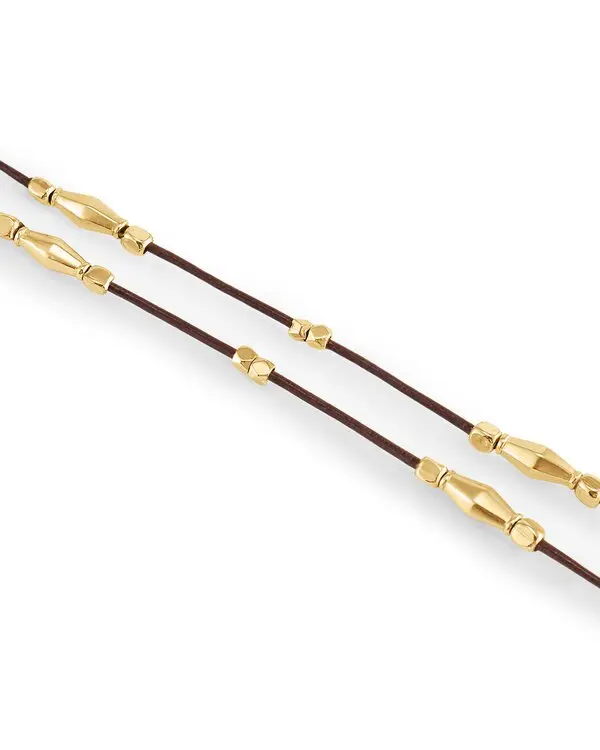 ANABEL ARAM Milos Beaded Necklace, 16-17 - Gold/leather