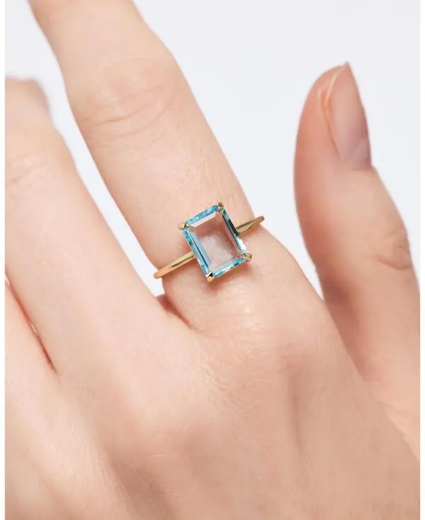 ANA LUISA Solid Yellow Gold Topaz Spritz Ring