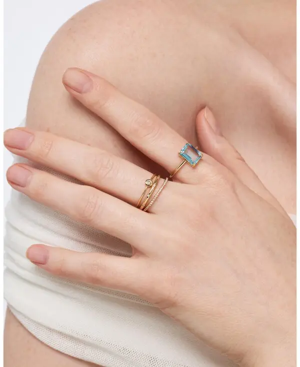 ANA LUISA Solid Yellow Gold Topaz Spritz Ring