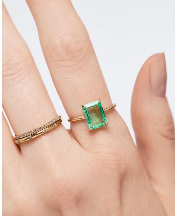 ANA LUISA Solid Yellow Gold Sapphire Spritz Ring