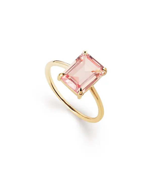 ANA LUISA Solid Yellow Gold Sapphire Spritz Ring - Light Pink