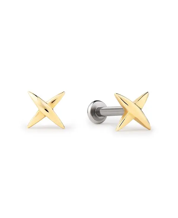 ANA LUISA Solid Yellow X Flatback Studs
