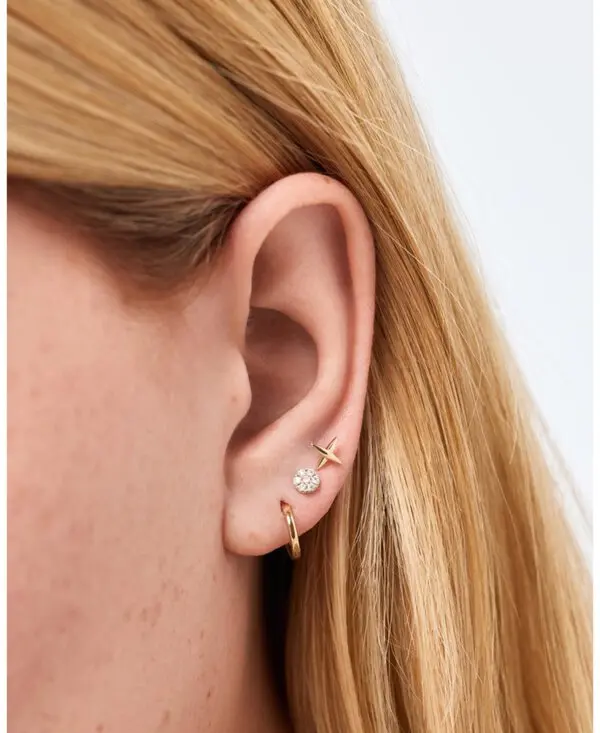ANA LUISA Solid Yellow X Flatback Studs