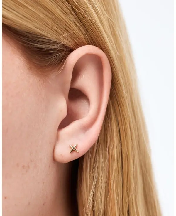 ANA LUISA Solid Yellow X Flatback Studs