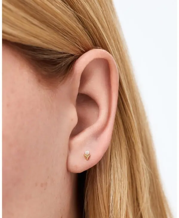 ANA LUISA Solid Yellow Lab-grown Diamond Pyramid Flatback Studs