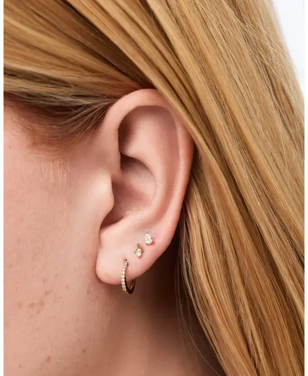 ANA LUISA Solid Yellow Lab-grown Diamond Pyramid Flatback Studs