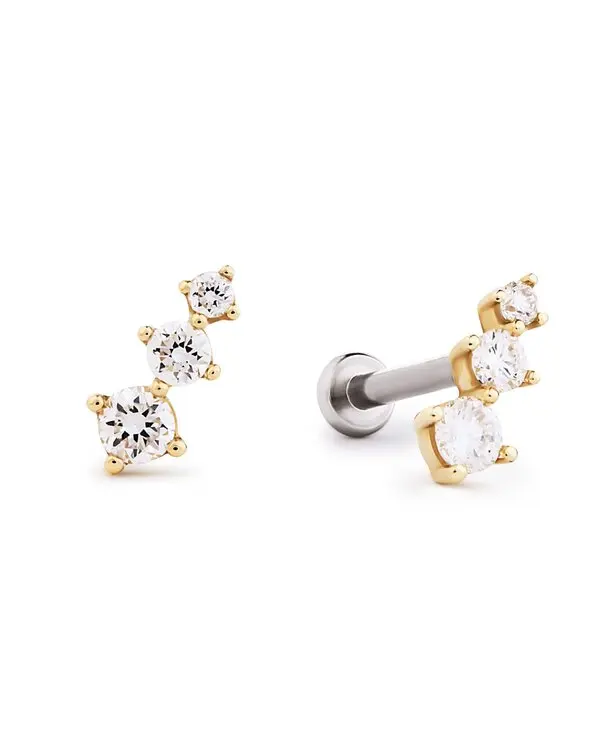 ANA LUISA Solid Yellow Lab-grown Diamond Crawler Flatback Studs
