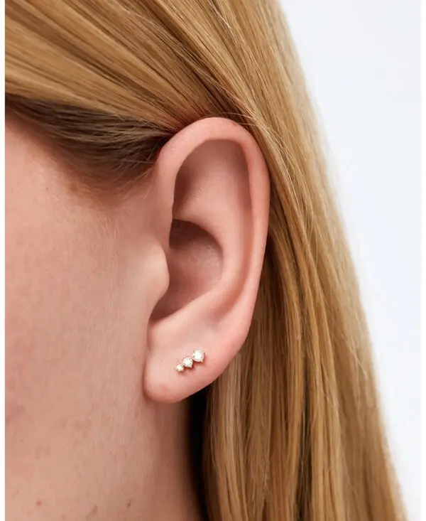 ANA LUISA Solid Yellow Lab-grown Diamond Crawler Flatback Studs
