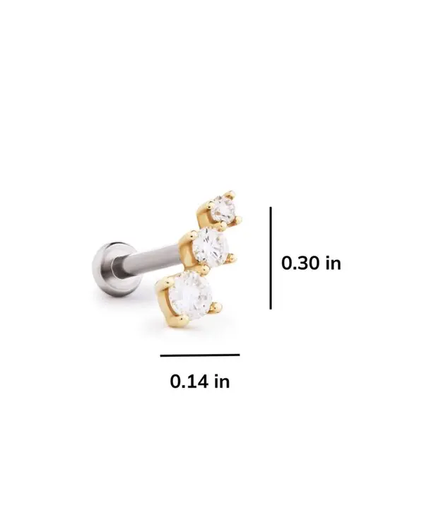 ANA LUISA Solid Yellow Lab-grown Diamond Crawler Flatback Studs