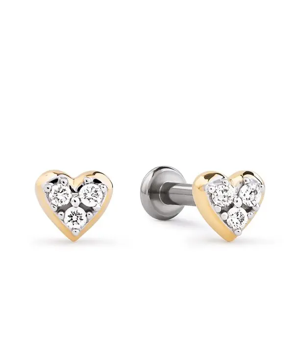 ANA LUISA Solid Yellow Lab-grown Diamond Heart Flatback Studs