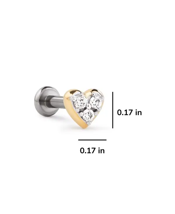 ANA LUISA Solid Yellow Lab-grown Diamond Heart Flatback Studs