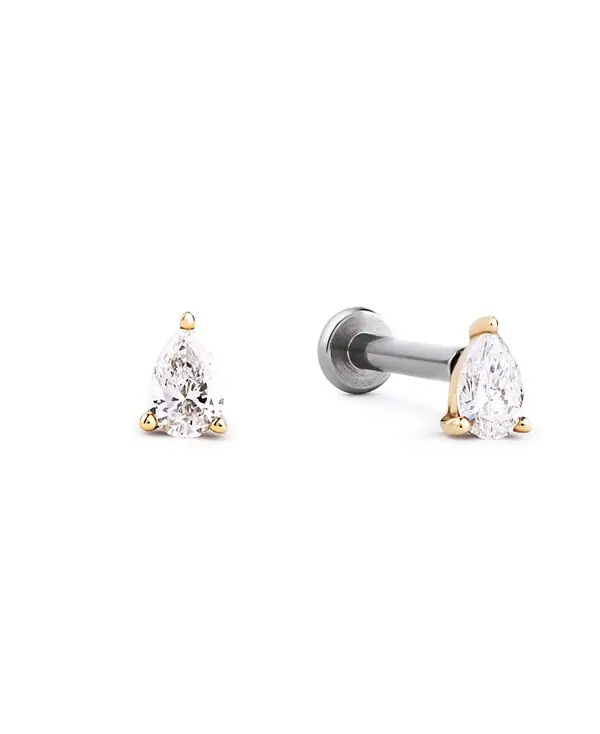 ANA LUISA Solid Yellow Lab-grown Diamond Pear Flatback Studs