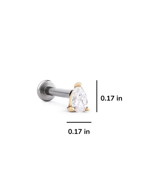 ANA LUISA Solid Yellow Lab-grown Diamond Pear Flatback Studs