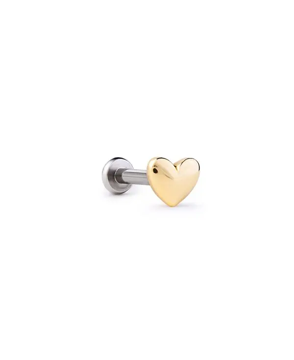 ANA LUISA Solid Yellow Heart Flatback Single Stud
