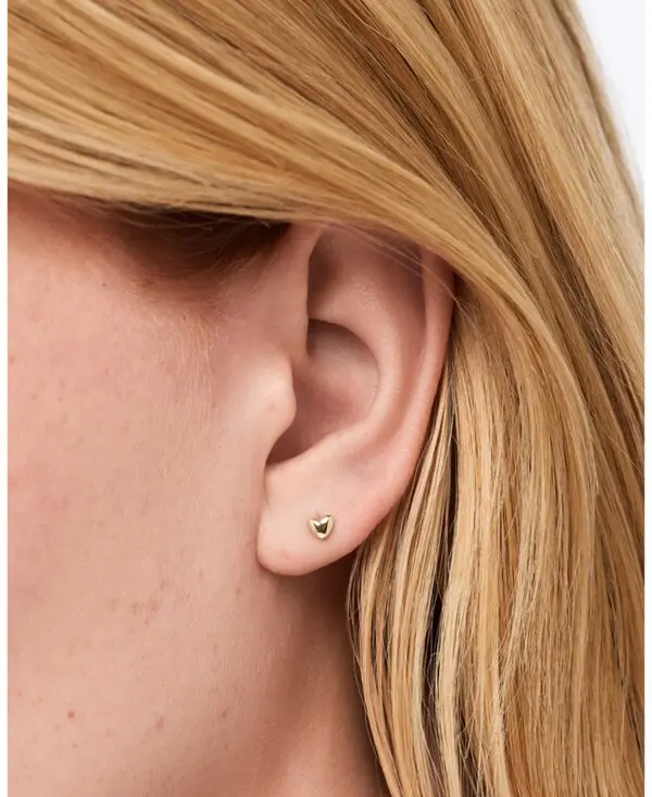 ANA LUISA Solid Yellow Heart Flatback Single Stud
