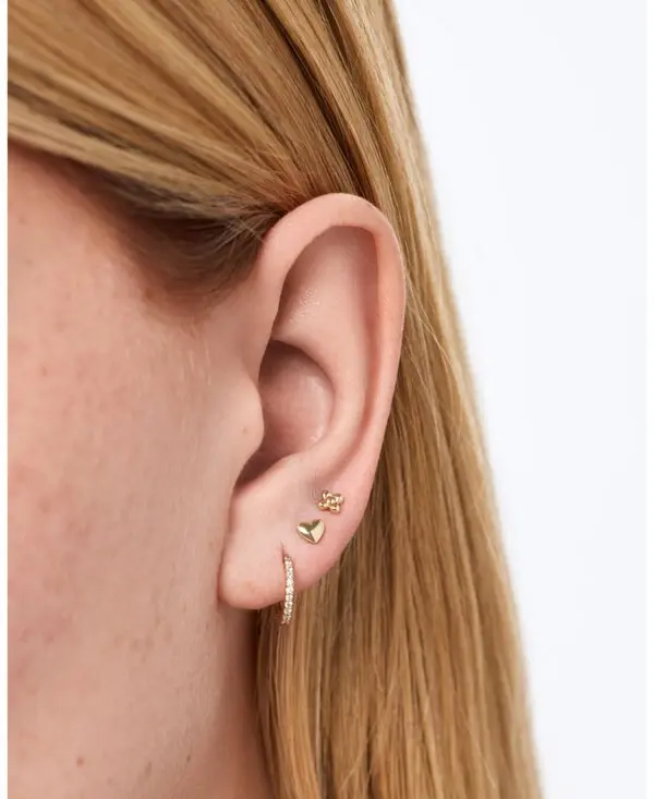 ANA LUISA Solid Yellow Heart Flatback Single Stud