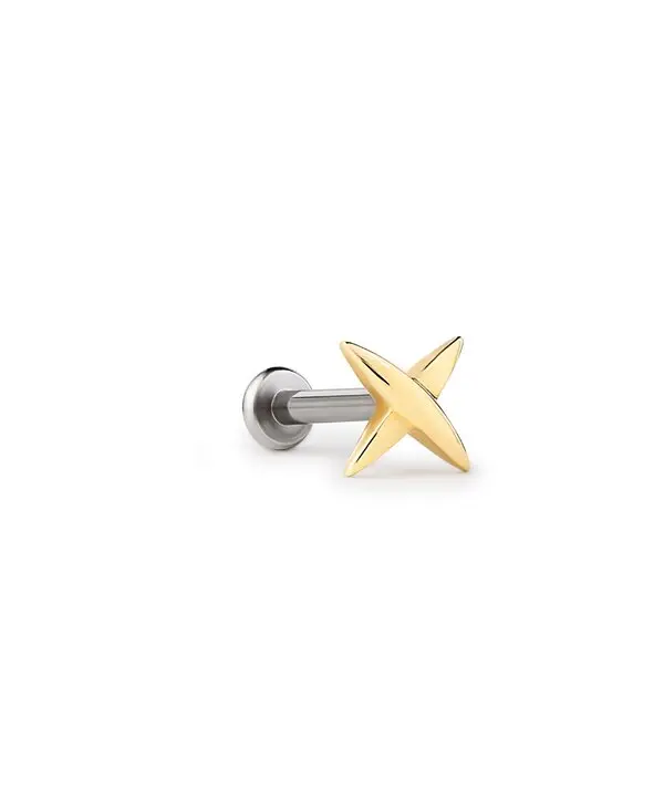 ANA LUISA Solid Yellow X Flatback Single Stud