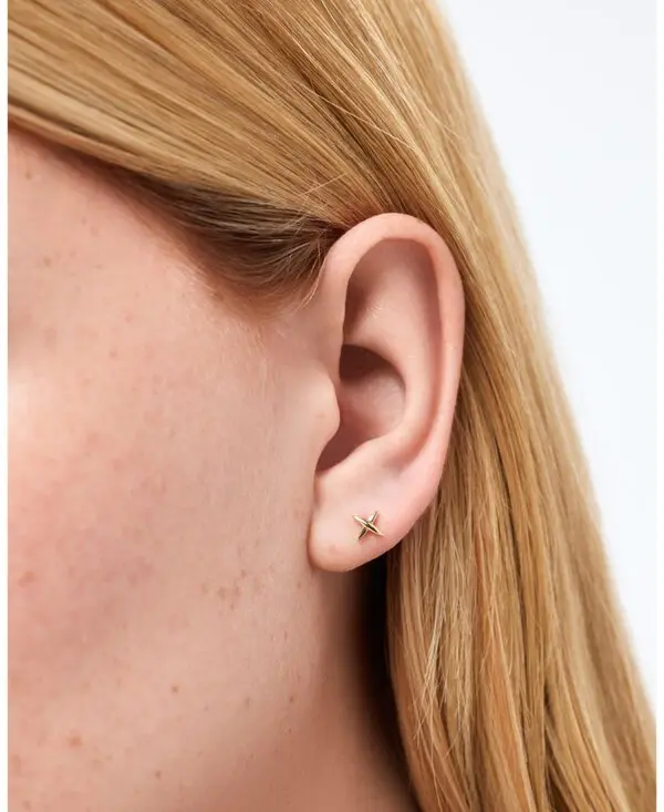 ANA LUISA Solid Yellow X Flatback Single Stud