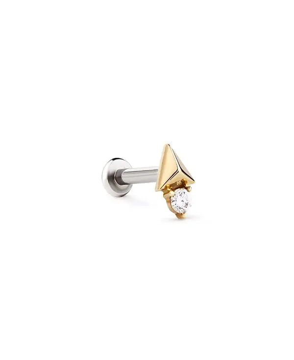 ANA LUISA Solid Yellow Lab-grown Diamond Pyramid Flatback Single Stud