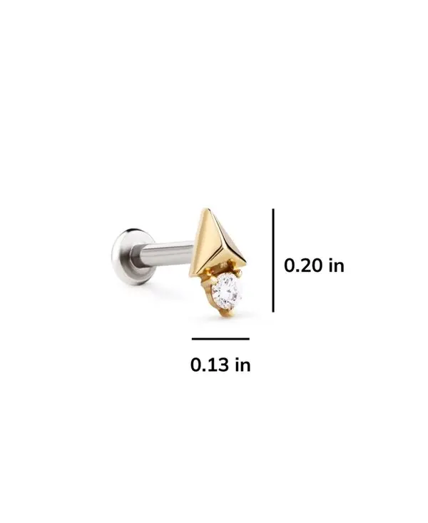 ANA LUISA Solid Yellow Lab-grown Diamond Pyramid Flatback Single Stud